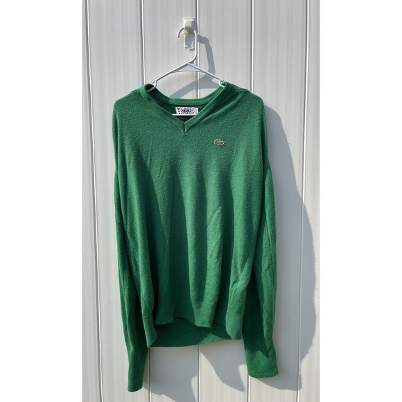 Izod Lacoste | Sweaters | Vintage Izod Lacoste Sweater Adult Large Green Pullover Usa Mens V ...
